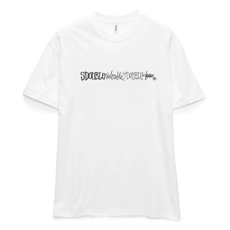 S/Double Script Stack Tee 'White' – Statement Streetwear